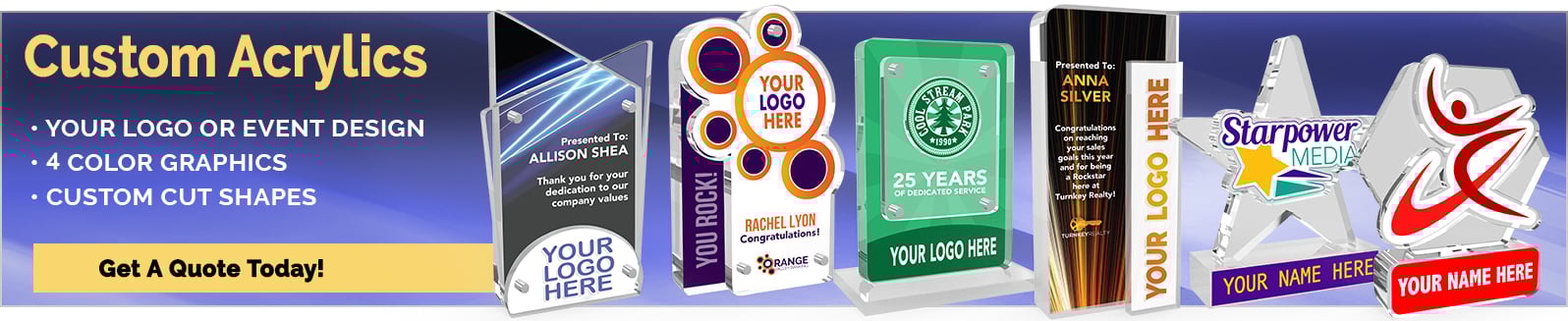 Custom Cut Acrylics | Acrylic Awards | Custom Acrylic Embedments