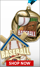 Baseball Awards Red White Blue Ribbons 10 Pack Baseball Gold Medals - 2 ...