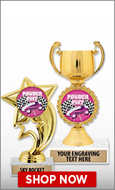 Powder Puff Trophies - Powder Puff Medals - Powder Puff Plaques and Awards