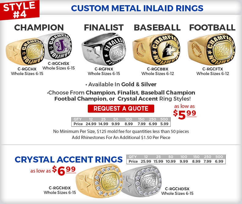 Custom Championship Rings | School Sports Champion Rings and More!