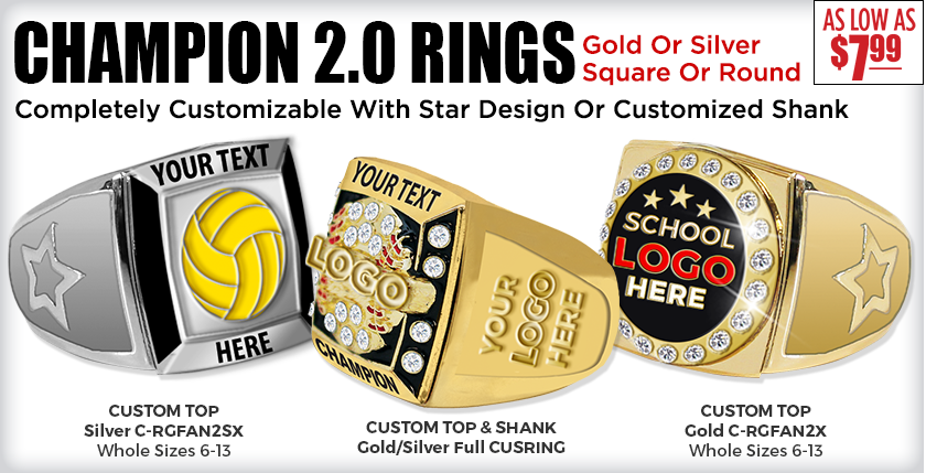 Custom Championship Rings | School Sports Champion Rings and More!