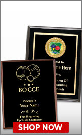 Bocce Trophies | Bocce Medals | Bocce Plaques and Awards