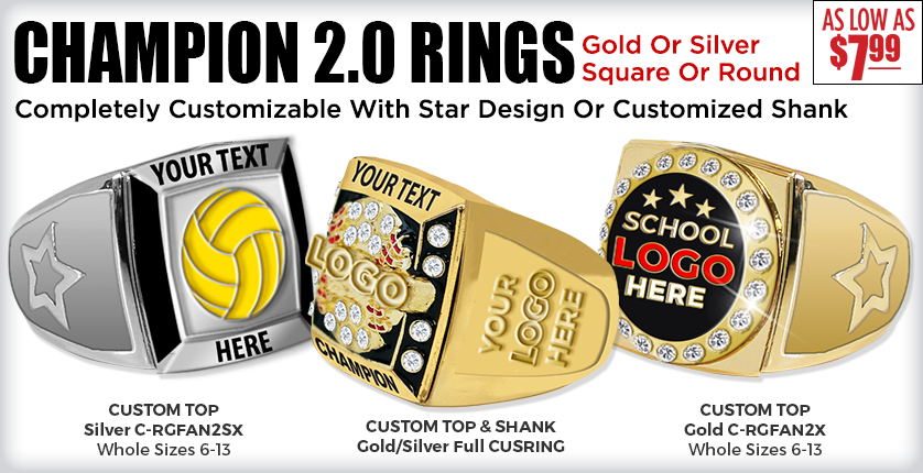 Custom Championship Rings | School Sports Champion Rings and More!